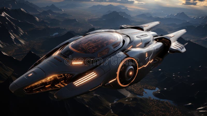 Cosmic Odyssey: the Interstellar Vessel. Created with Generative AI ...