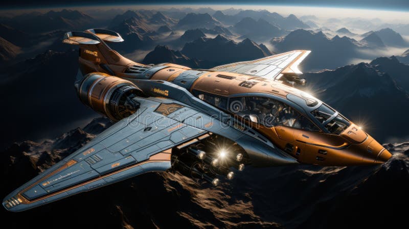 Cosmic Odyssey: the Interstellar Vessel. Created with Generative AI ...