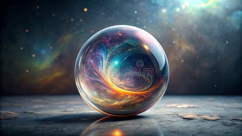 Cosmic Orb a Celestial Egg of Wonder and Mystery Rests on a Dark ...