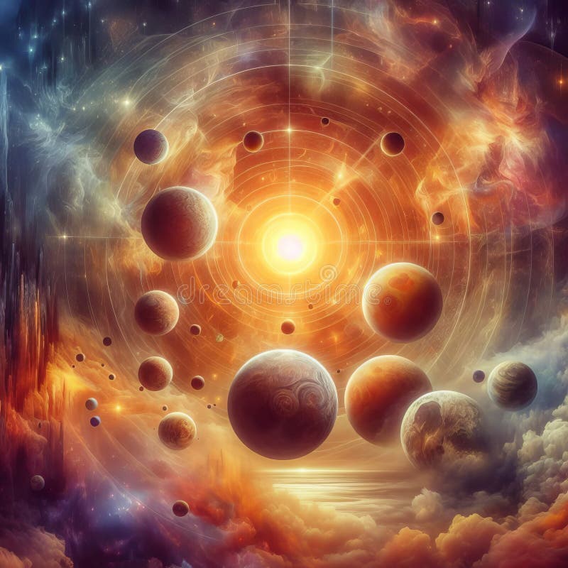 Cosmic Orbits and Planets Illustration Stock Image - Image of astronomy ...