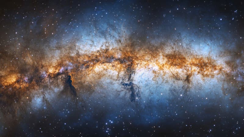 Cosmic Panorama of the Milky Way Galaxy Stock Illustration ...