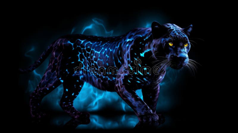 Cosmic Panther Blends into Galactic Shadows Stock Illustration ...