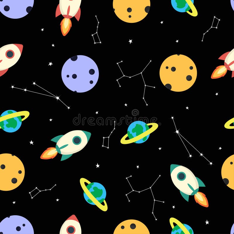 Cosmic Pattern with Constellation Stock Vector - Illustration of paper ...