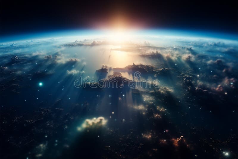 Cosmic Perspective. Blurred Background Captures Earths View from Space ...