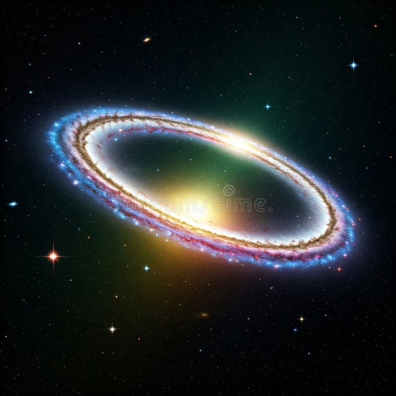 Cosmic Phenomena Illustration with Vibrant Galactic Ring in Deep Space ...