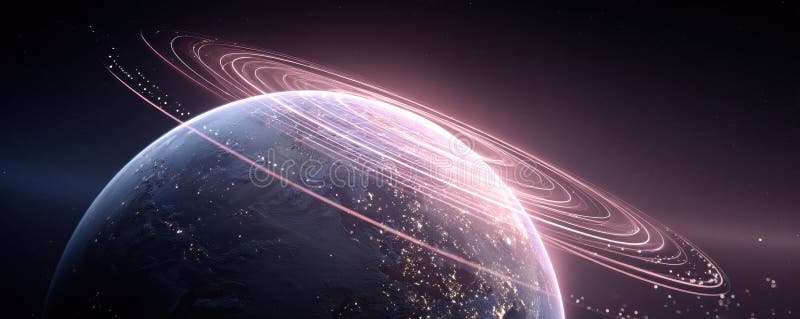 Cosmic Phenomena Planetary Rings Captured in Stunning Digital Art Space ...