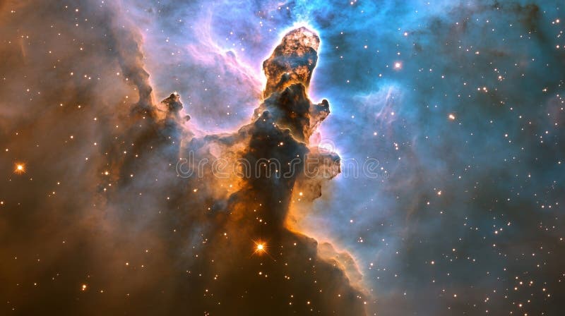 Cosmic Pillars Nebula Space Celestial Starry Night Sky Way Gas Dust ...