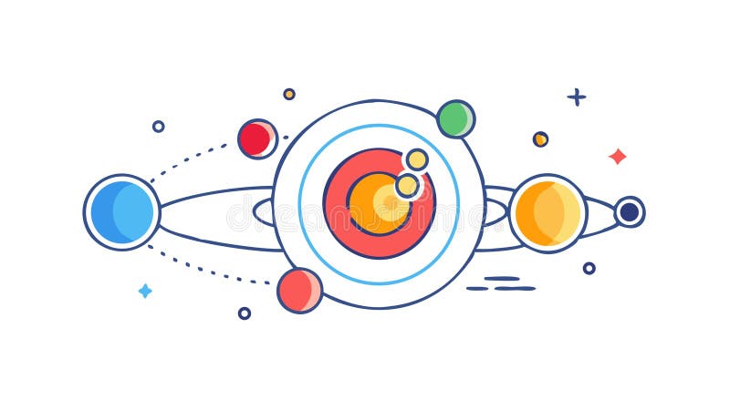 Cosmic Planetary Orbits and Star System Vector, Vector Design ...