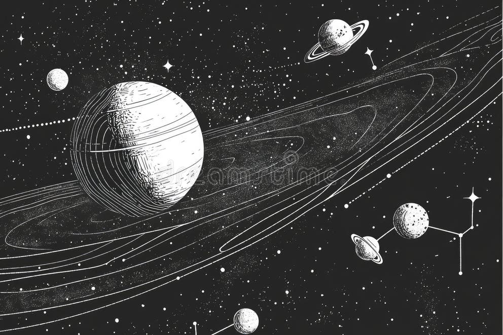 Cosmic Planetary System stock illustration. Illustration of solar ...