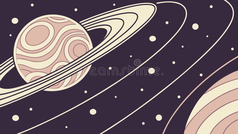 Cosmic Planets in Outer Space. Astronomy Illustration. Galactic ...