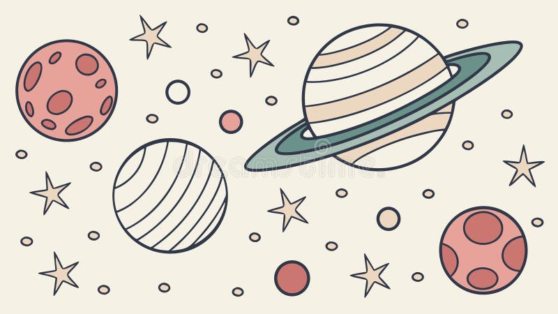 Cosmic Planets and Stars Seamless Pattern, Vector Design Generative AI Stock Vector ...