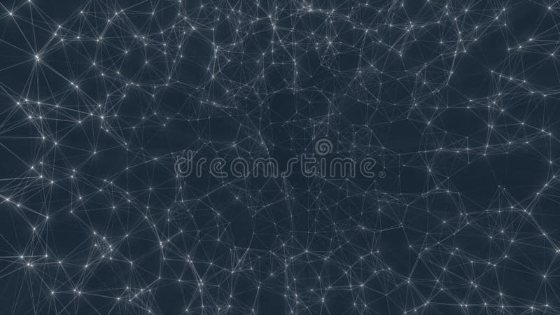 Cosmic Plexus of Particles and Shine of Light. Blue Background Stock ...