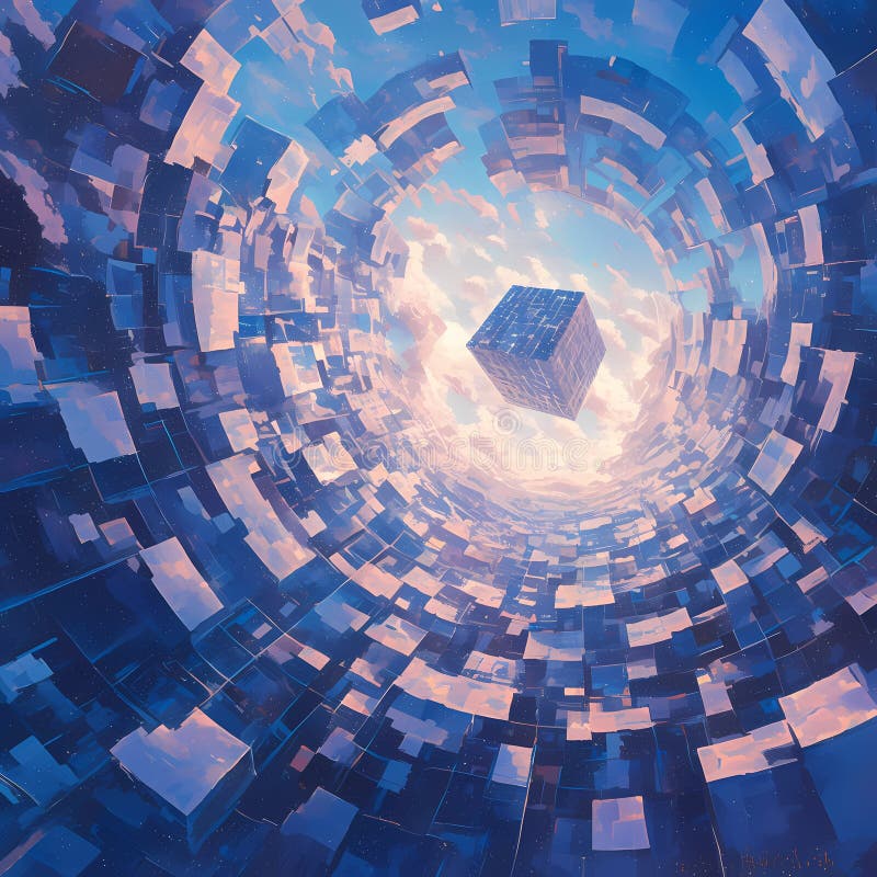 Cosmic Portal: a Vortex of Colors Stock Illustration - Illustration of ...