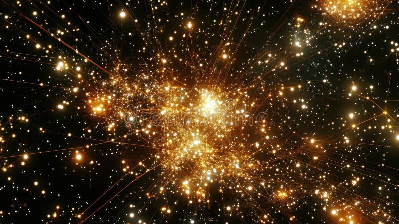 Cosmic Radiance a Galaxy of Golden Light and Connected Pathways in the ...