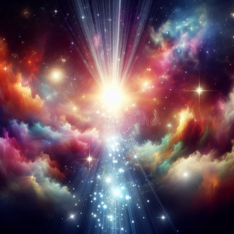 Cosmic Radiance: a Spectacle of Light and Stardust. Generative AI Stock ...