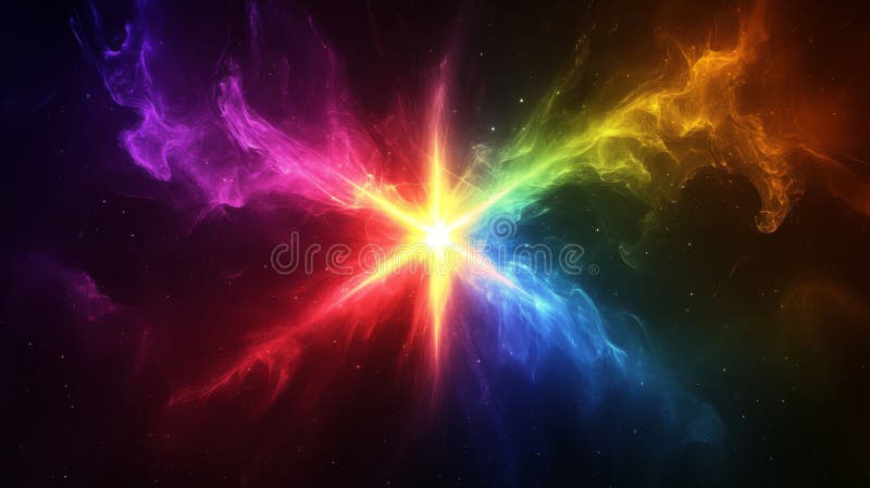 Cosmic Rainbow Nebula Stellar Explosion Energy Burst Stock Illustration ...