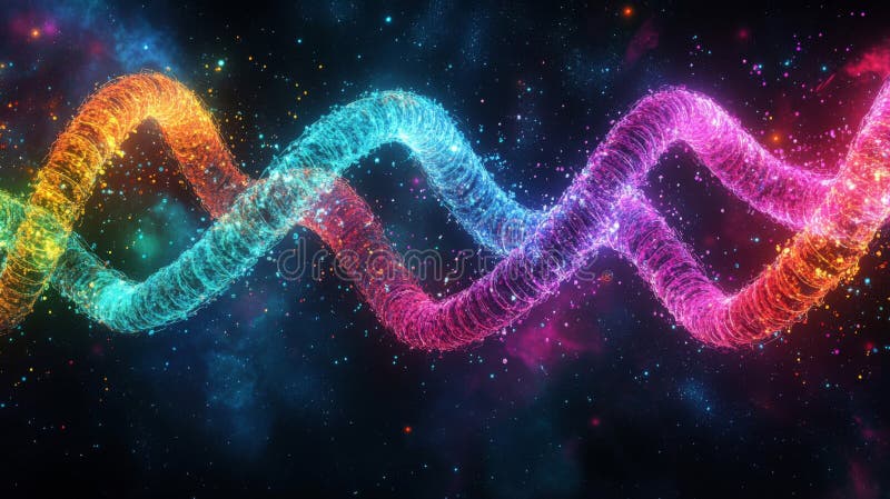 Cosmic Rainbow Spirals Dancing through Space Stock Illustration ...