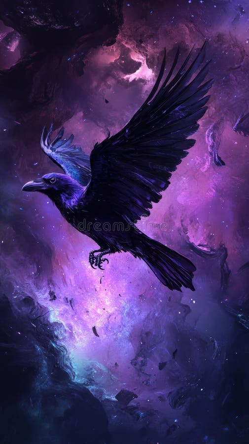 Cosmic Raven in a Dazzling Night Sky: a Journey through Mystical ...