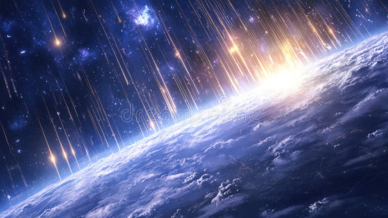 Cosmic Ray Showers Creating Particle Waves Stock Photos - Free ...