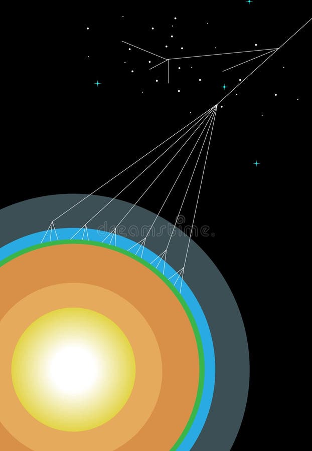 Cosmic rays infographic stock illustration. Illustration of photons ...
