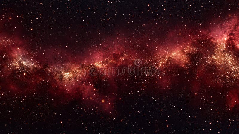 Cosmic Red Nebula in the Night Sky Stock Illustration - Illustration of ...