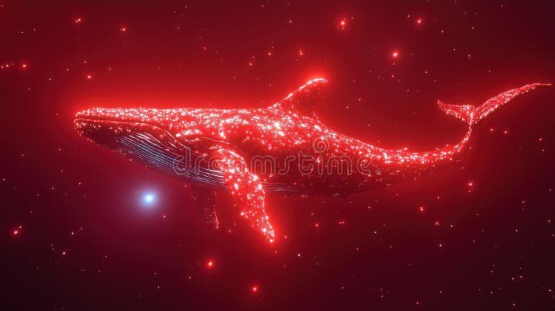 Cosmic Red Whale: Illuminated Celestial Journey through the Starry ...