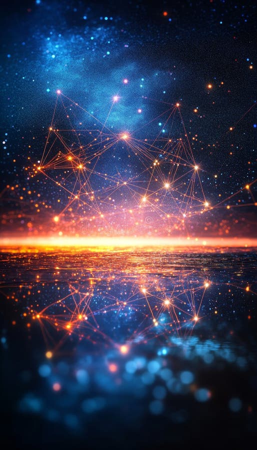 Cosmic Reflection Abstract Network Connecting Starry Night and ...