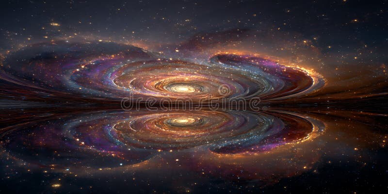 Cosmic Reflection a Stunning Galaxy Wallpaper Stock Illustration ...