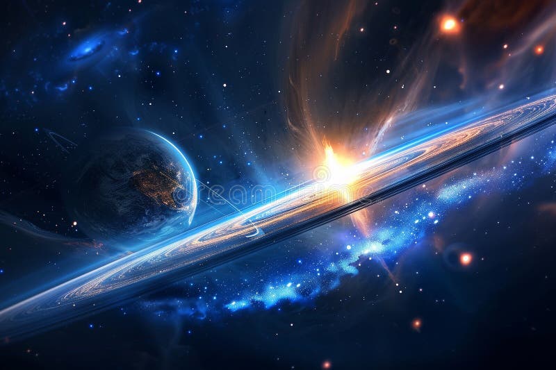 Cosmic Ring of Fire stock illustration. Illustration of exploration ...