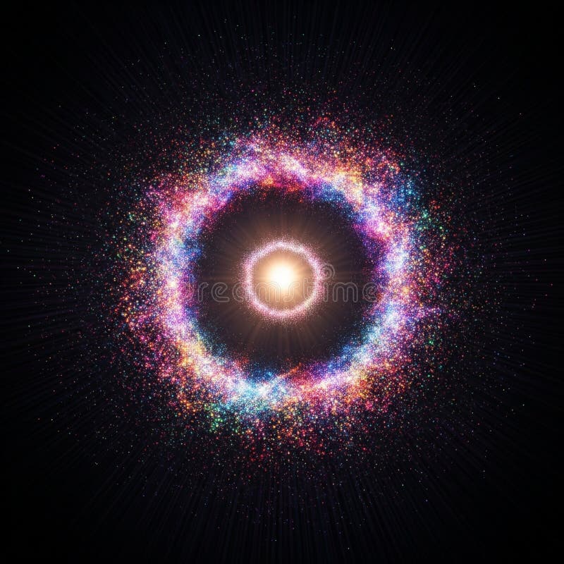 Cosmic Ring of Light stock photo. Image of particles - 384273202