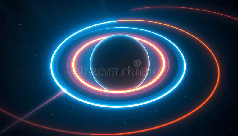 Cosmic Rings Around a Mysterious Dark Planet in Deep Space Stock ...