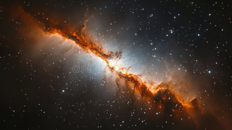 Cosmic River: Stunning Nebula with Fiery Edges and Starry Backdrop. a ...