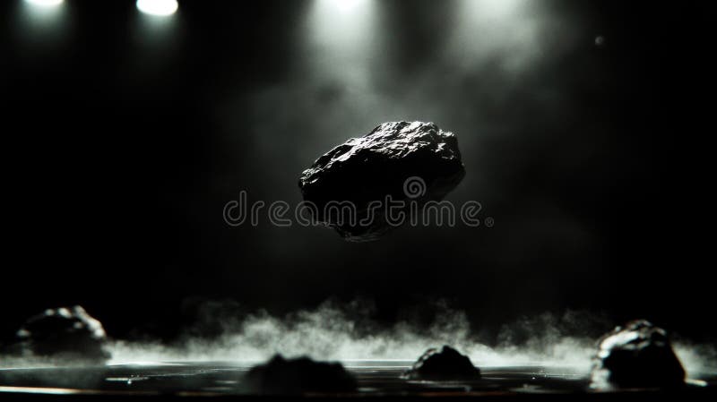 Cosmic Rock: a Dramatic, Surreal Scene of a Dark Meteoroid in the Void ...
