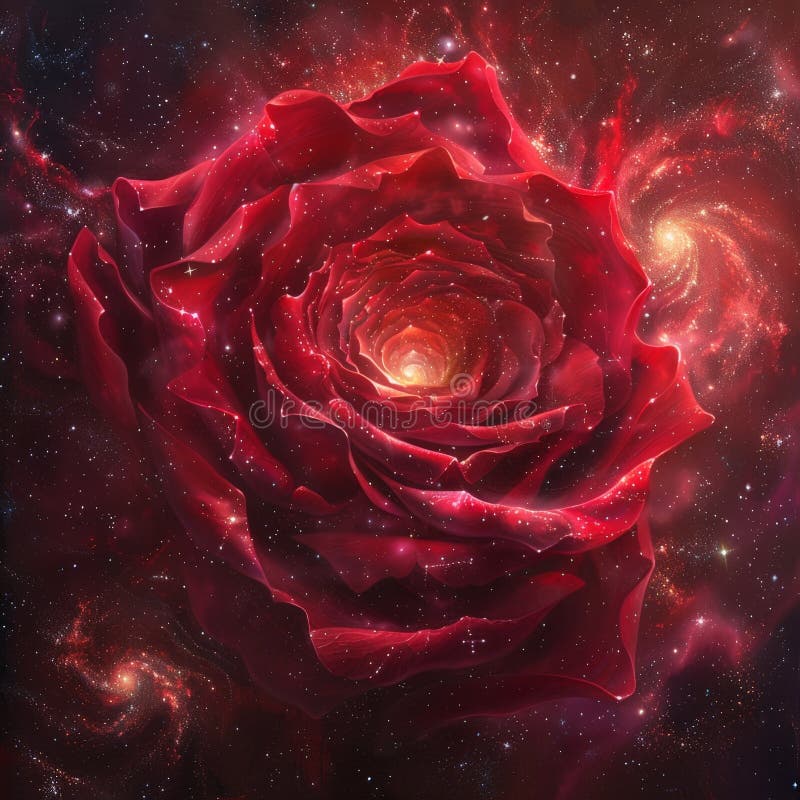 Cosmic rose in space stock illustration. Illustration of abstract ...