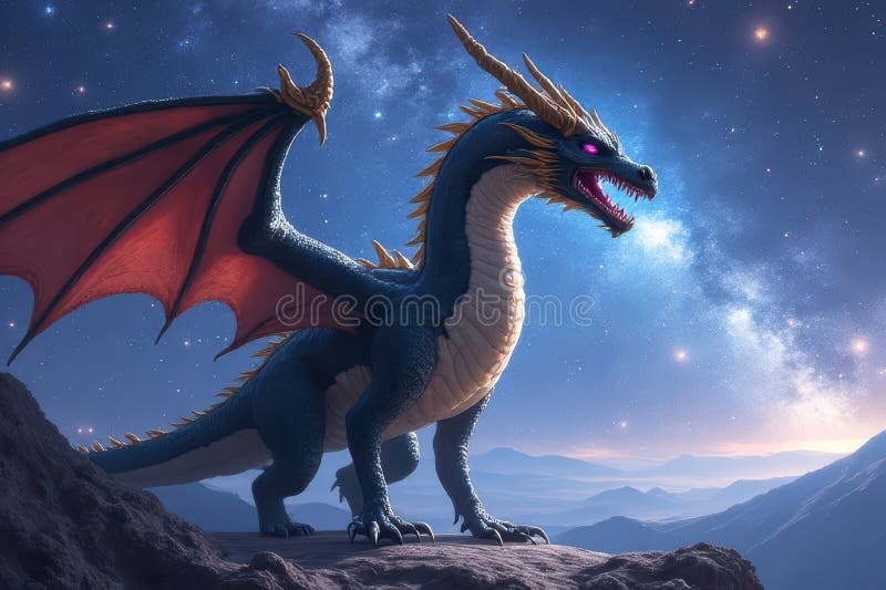 Cosmic Ruler of the Universe: a Dragon S Tale Stock Illustration ...