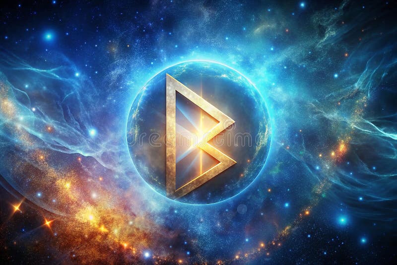 Cosmic Rune Orb in Nebula stock illustration. Illustration of light ...