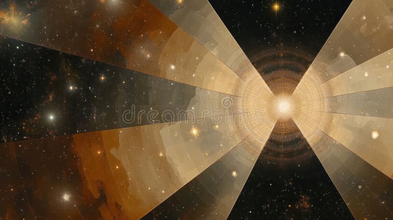 A Cosmic Scene Depicting Light Beams Radiating from a Central Source in ...