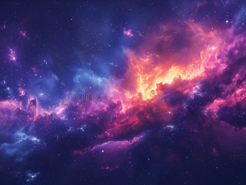 A Cosmic Scene Using Grainy Gradients To Depict a Universe or a Nebula ...