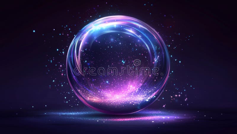 A Cosmic Setting Features a Mystical Crystal Ball Radiating Magical ...
