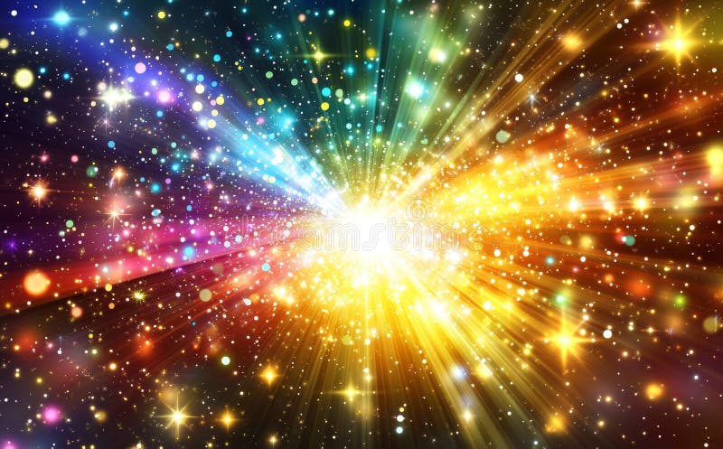In a Cosmic Setting, a Vibrant Explosion of Light and Color Depicts ...