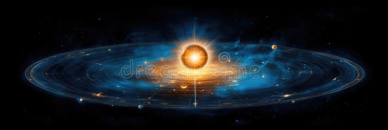 Cosmic Solar System with Radiant Sun and Planetary Orbits in Deep Space ...