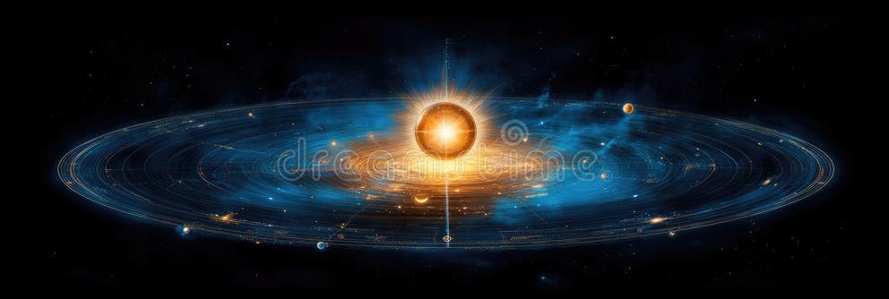Cosmic Solar System with Radiant Sun and Planetary Orbits in Deep Space ...