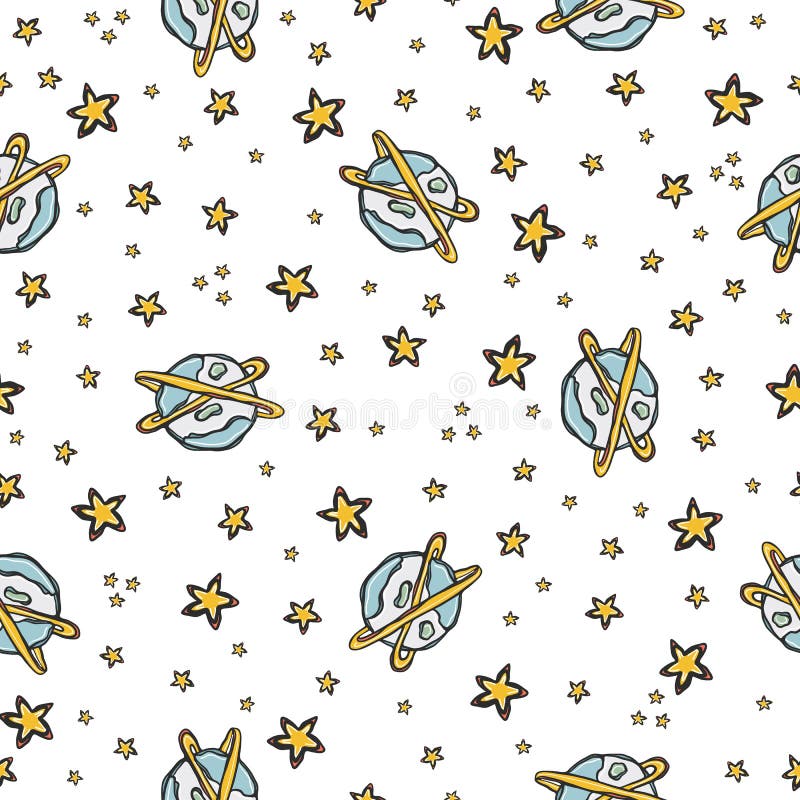 Cosmic Space Background Seamless Vector Pattern, Hand Drawn Galaxy ... Cosmic Space Background Seamless Vector Pattern, Hand Drawn Galaxy ...