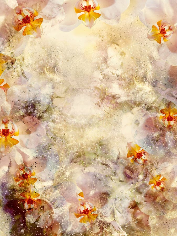 Cosmic Space Flower Color Galaxy Background Computer Collage Stock ...