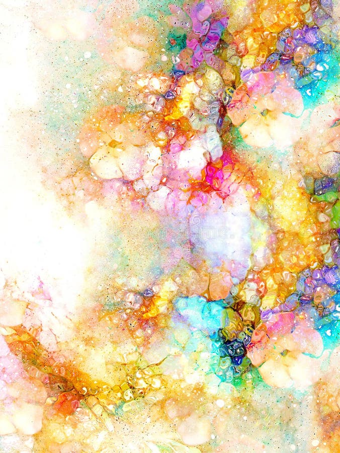 Cosmic Space Flower Color Galaxy Background Computer Collage Stock ...