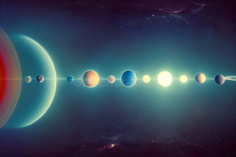 Cosmic Space. Planets in Outer Space.Unknown Worlds. Colored ...
