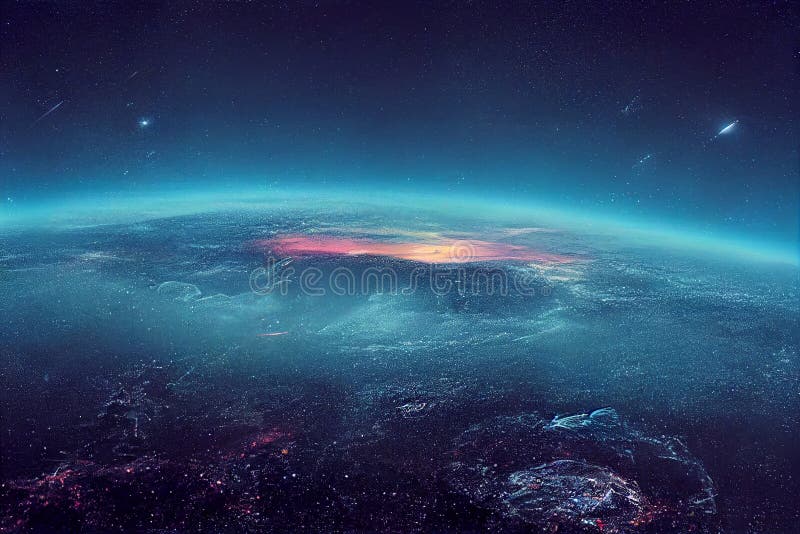 Cosmic Space. Planets in Outer Space.Unknown Worlds. Colored ...