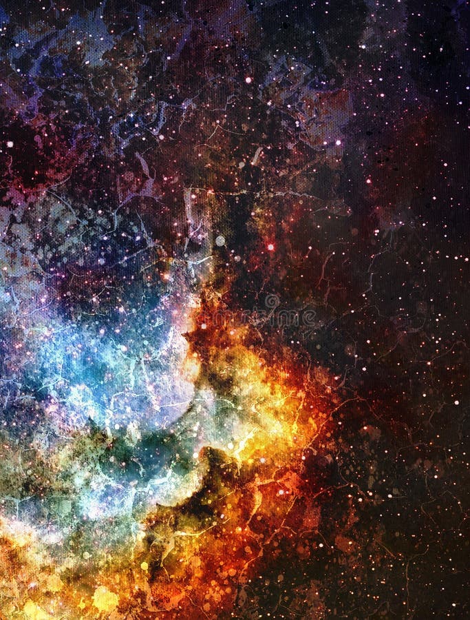 Cosmic Space and Stars, Blue Cosmic Abstract Background. Stock ...