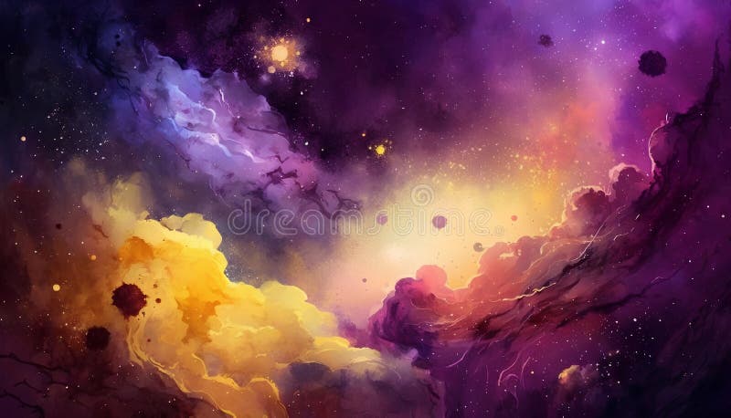 Cosmic Space and Stars, Color Cosmic Abstract Background with Nebula ...