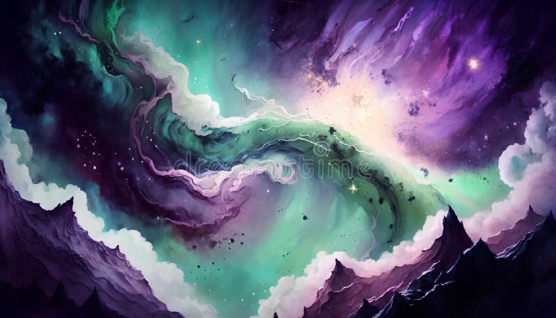 Cosmic Space and Stars, Computer Generated Abstract Background, 3D ...